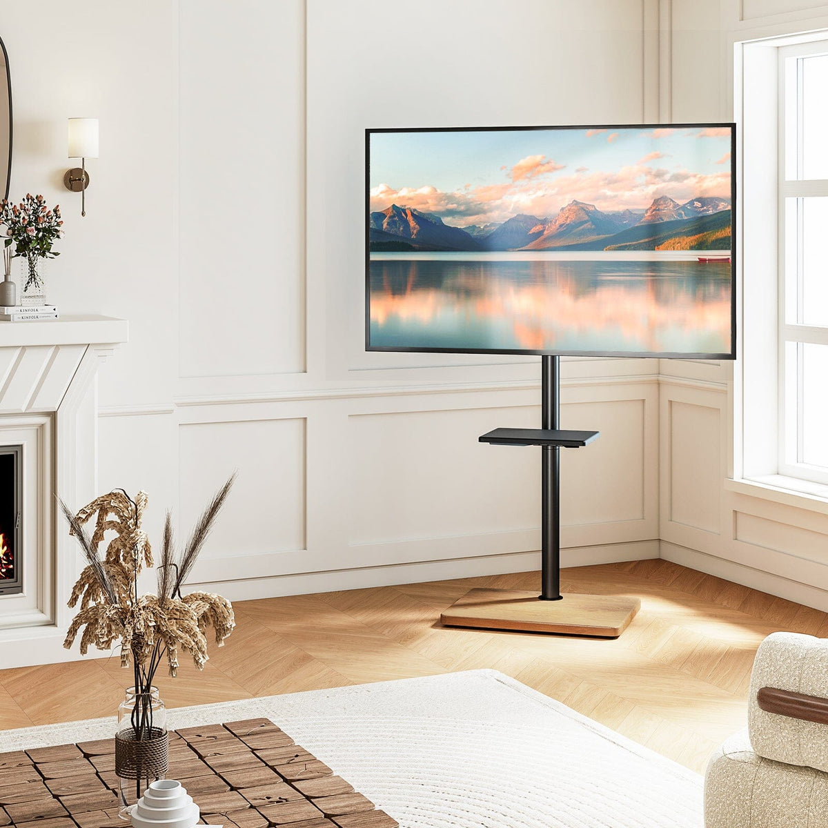 TTAP FS-OAK TV Stand with Bracket for up to 60" TVs - Oak – AV4Home