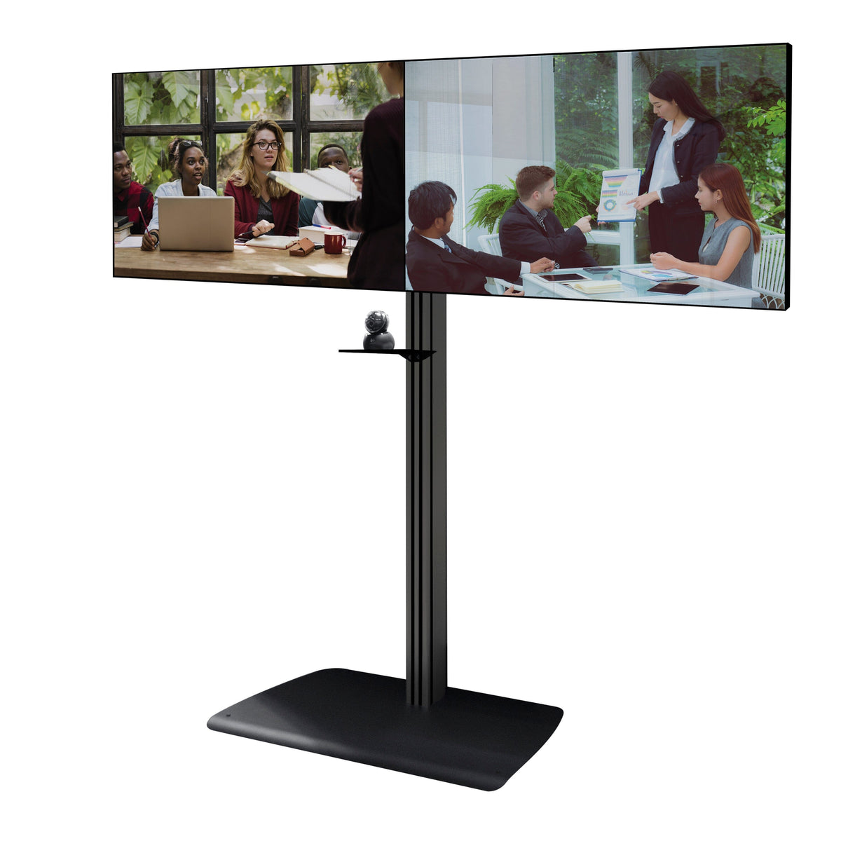 B-Tech BTF845 1.8m High Twin Screen Video Conferencing Stand for Scree ...