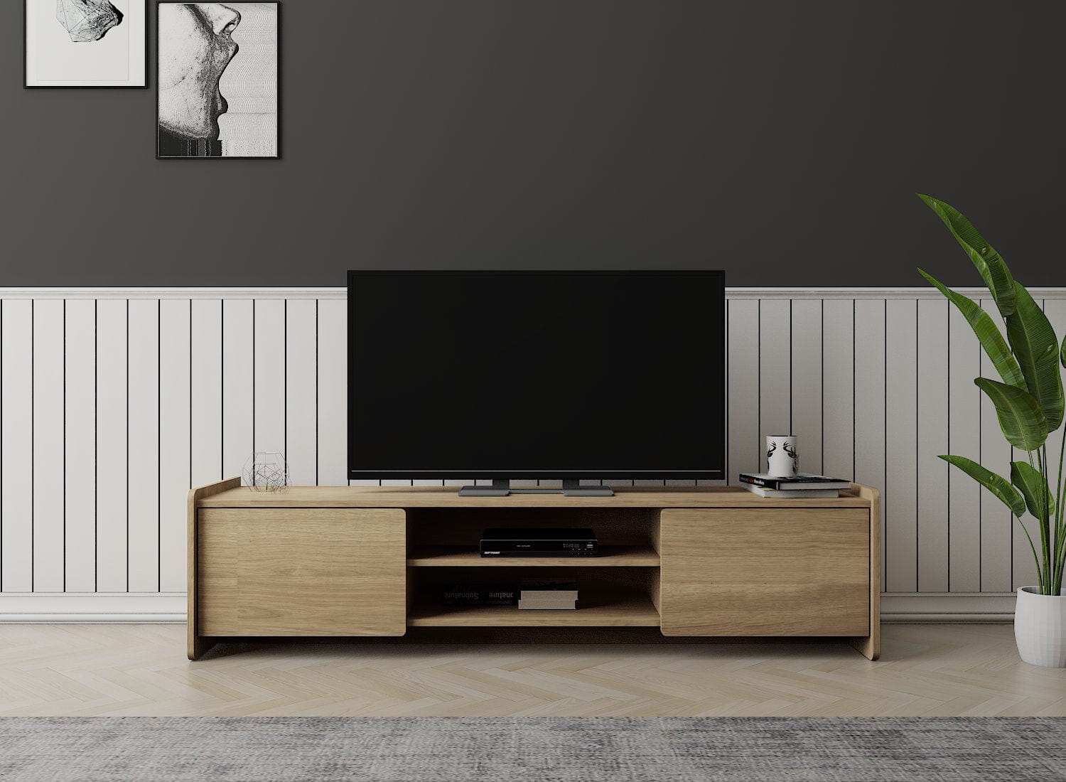 Kudl ELV91007TV12 Light Oak TV Cabinet