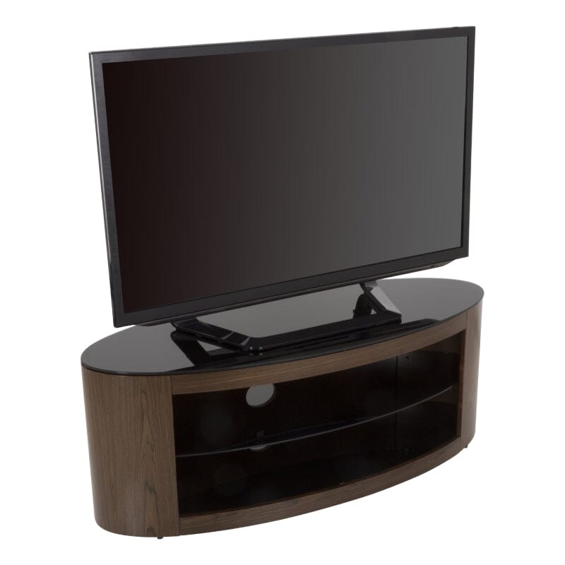 AVF Affinity Buckingham 1.1m Walnut Oval TV Stand, for TVs up to 55 ...