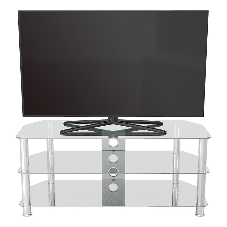 AVF SDC1140CMCC: Classic 1.14m Glass Corner TV Stand with Cable Manage ...
