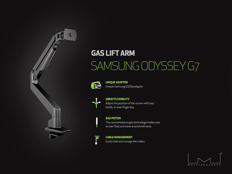 Multibrackets Gas Lift Desk Mount Monitor Arm for Samsung Odyssey G7 ...