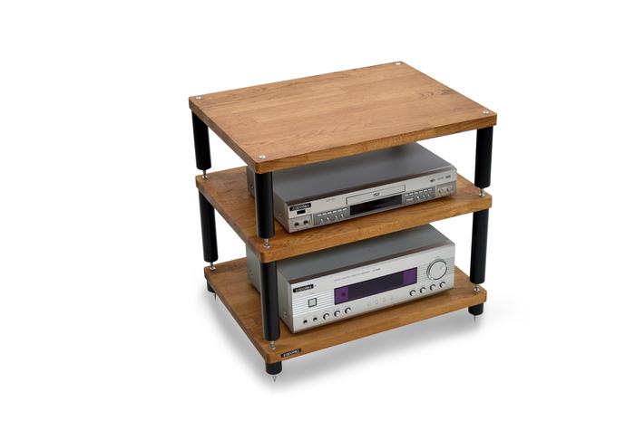 Apollo Storm 6 Dark Oak and Black 3 Shelf Hi-Fi Rack – AV4Home