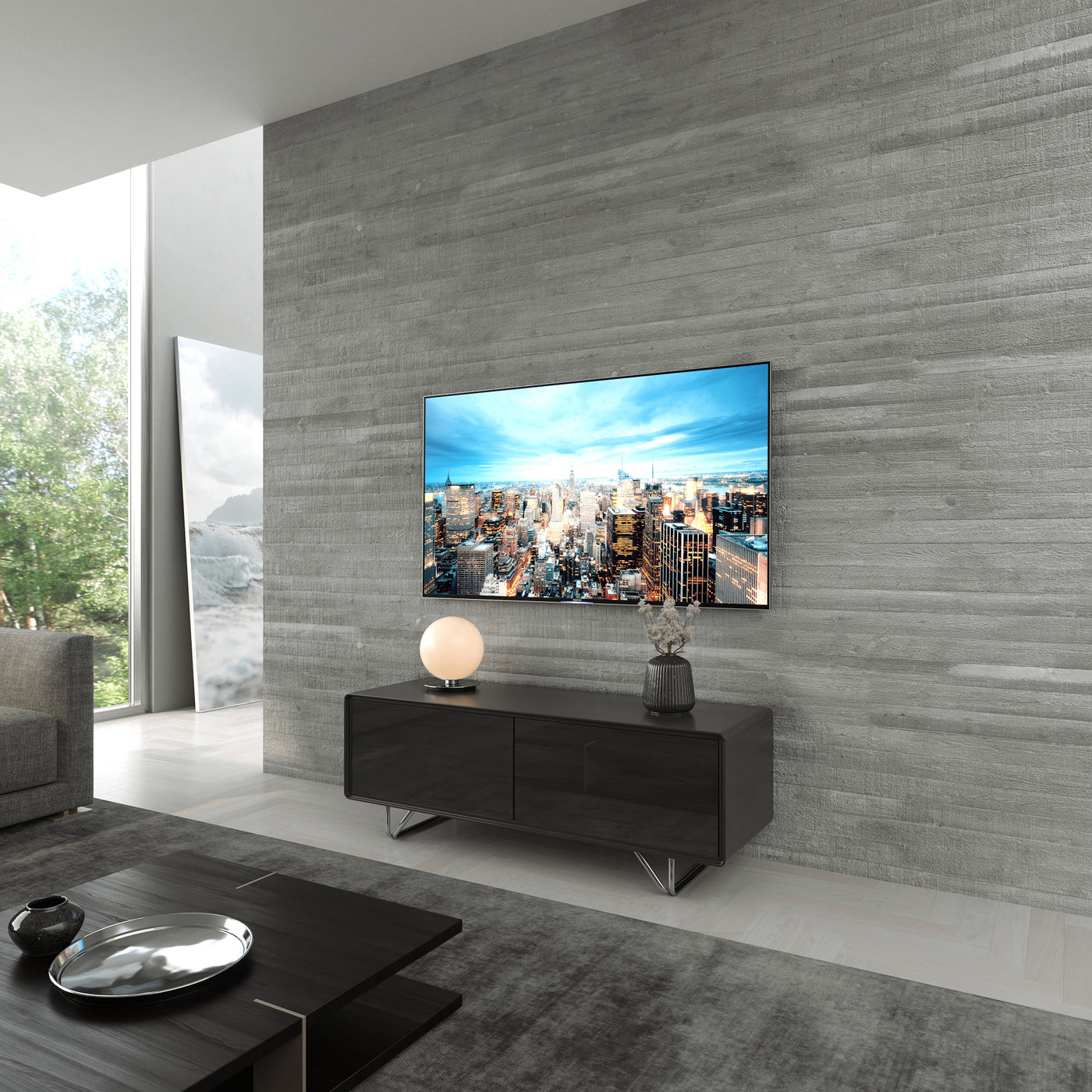 Alphason Apollo 1200 Black TV Stand (ADAP1200BLK) – AV4Home