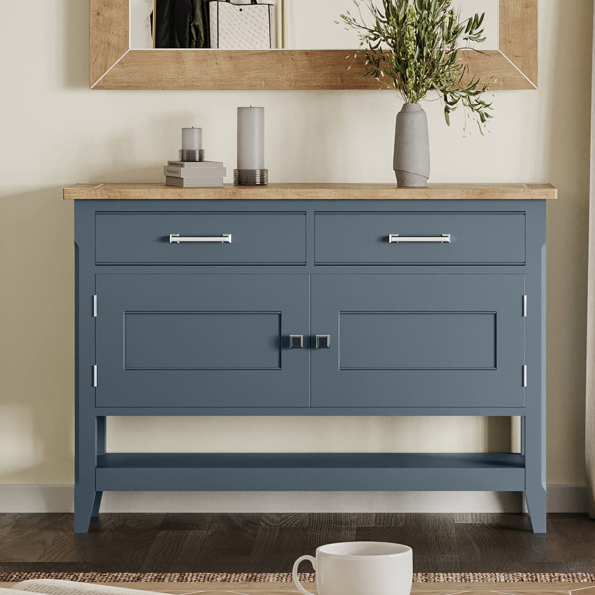 Baumhaus Signature Blue Small Sideboard / Hall Console Table (CFR02B ...