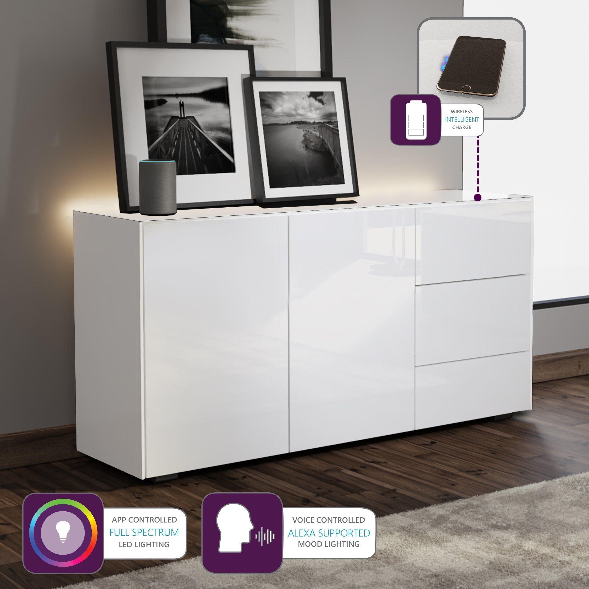 The range white gloss sideboard store