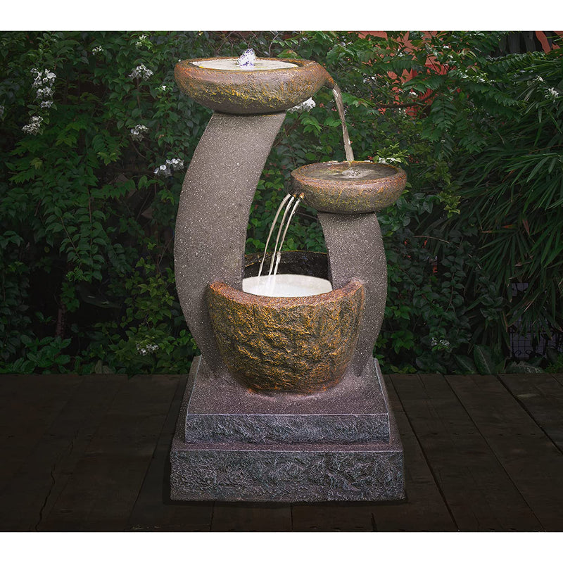 MDA Designs Shinto Garden Water Feature with LED Lighting – AV4Home