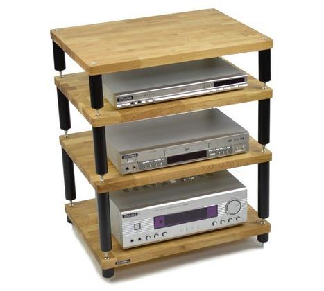 Apollo Storm 6 Solid Oak and Black 4 Shelf Modular Hi-Fi Rack – AV4Home
