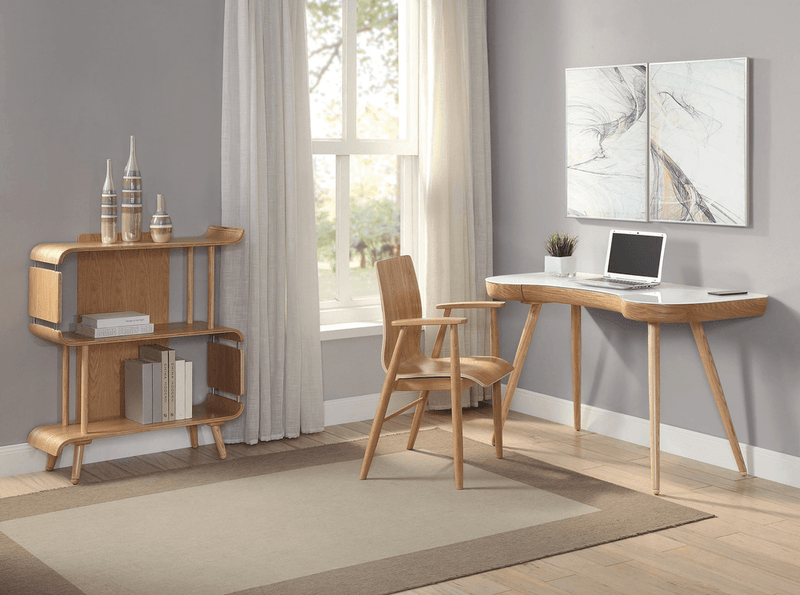 Jual San Francisco 1100mm Wide Oak Desk with Glass Top (PC714 DESK OAK ...