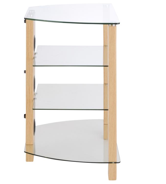 TTAP Vision 4 Shelf Hi-Fi Stand in Oak with Clear Glass (TVS1010) – AV4Home