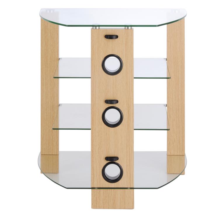 TTAP Vision 4 Shelf Hi-Fi Stand in Oak with Clear Glass (TVS1010) – AV4Home