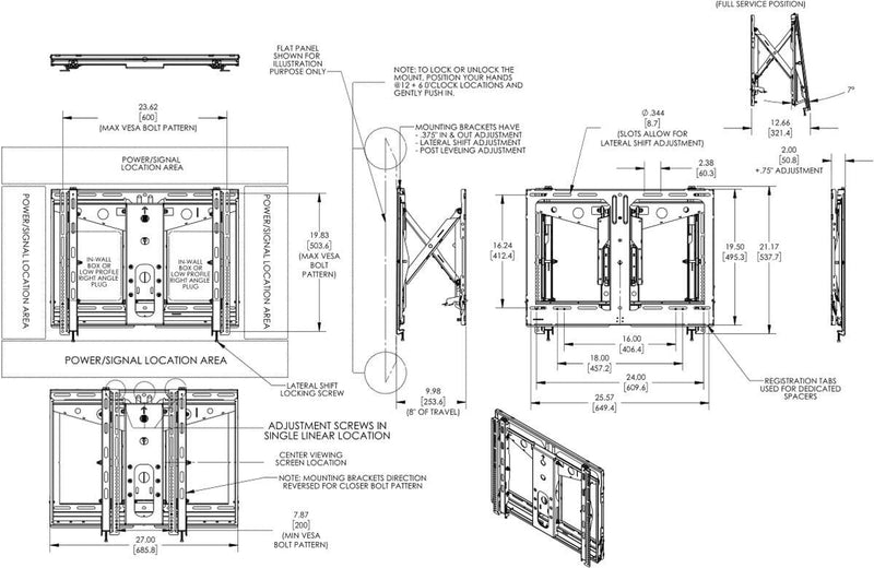 Vogels PFW6880 Slimline Recessed Pop Out TV Bracket for TVs up to 65 i ...